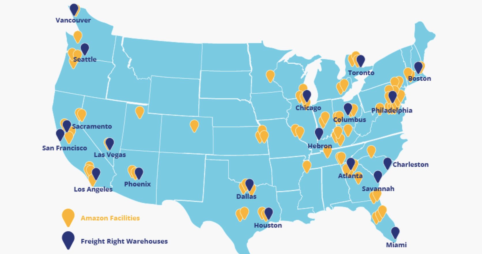 Map Of Amazon Warehouses